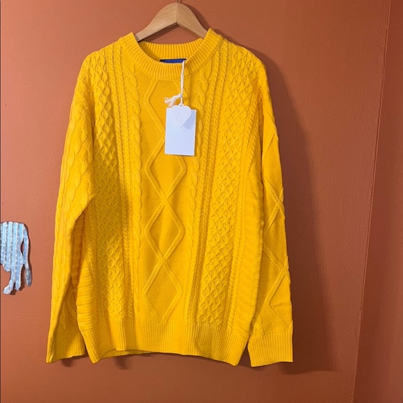 Aelfric Eden | Sweaters | New Aelfric Eden Yellow Oversized Cable Knit ...